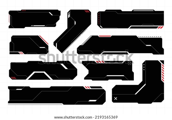 Hud Frame Futuristic Game Target Borders Stock Vector (Royalty Free ...