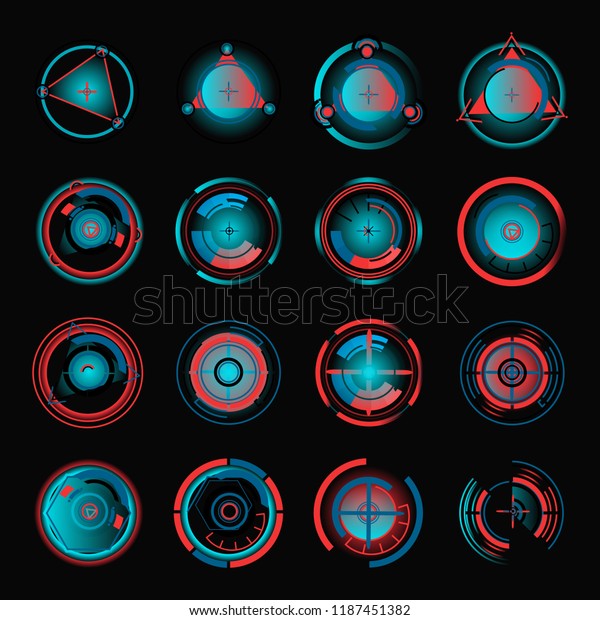 Hud Interface Radial Diagram Template Set Stock Vector (Royalty Free ...