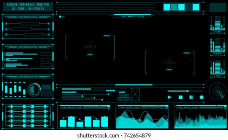 Hud Virtual Green Elements Hologram User Stock Vector (Royalty Free ...
