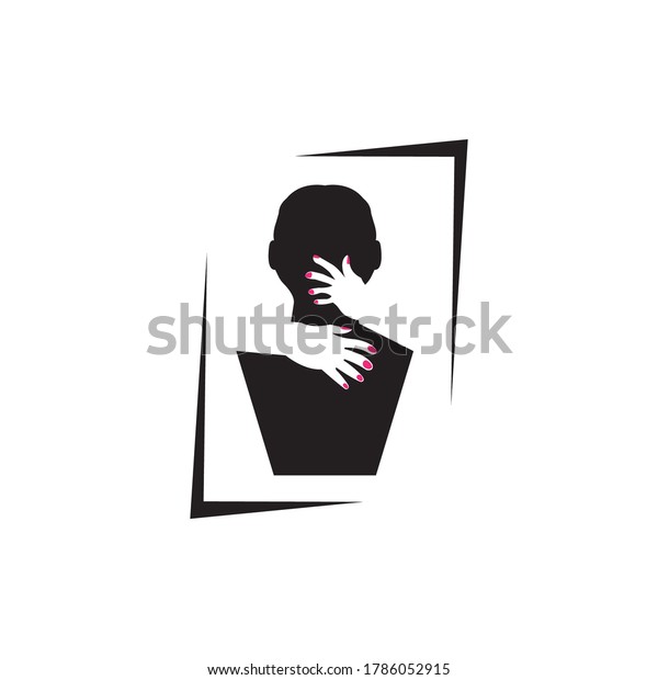 Hug Hand Logo Black White Illustration Stock Vector (Royalty Free ...