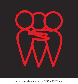 Hug Icon Red Outline Stock Vector (Royalty Free) 1017212275 | Shutterstock