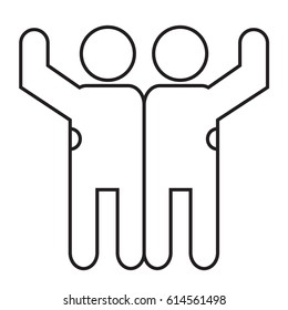 Hug Outline Icon Stock Vector (Royalty Free) 614561498 | Shutterstock