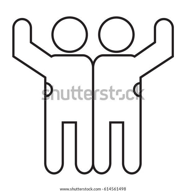 Hug Outline Icon Stock Vector (Royalty Free) 614561498 | Shutterstock