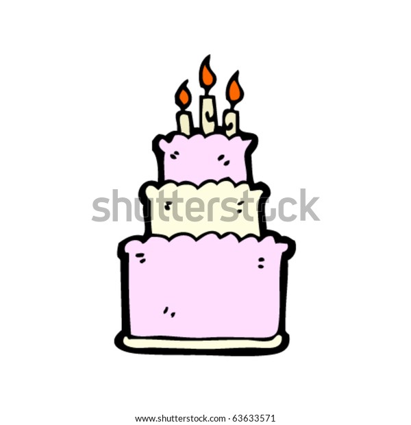 Huge Birthday Cake Cartoon Stock Vector (Royalty Free) 63633571