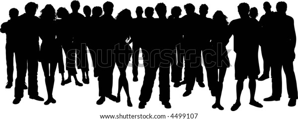Huge Crowd People Vector Stock Vector (Royalty Free) 4499107