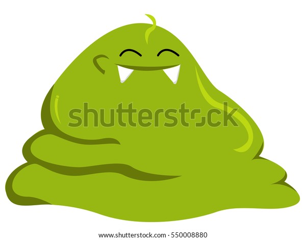 Huge Green Smiling Alien Blobs Jelly Stock Vector Royalty Free 550008880