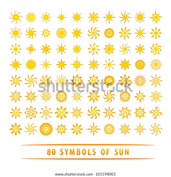 Huge Set Sun Symbols 库存矢量图（免版税）101598001 | Shutterstock