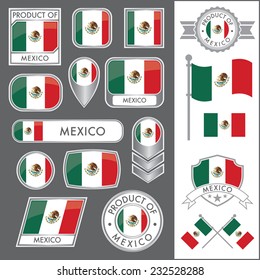 Huge Vector Collection Mexican Flags Multiple Stock Vector (Royalty ...