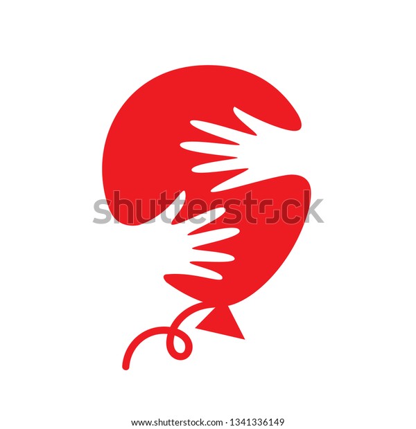 Hugging Balloon Symbol Balloon Hands Illustration Stock Vector (Royalty ...