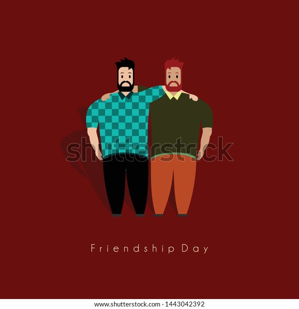 Hugging Friends Vector Design Friendship Day Stock Vector (Royalty Free ...