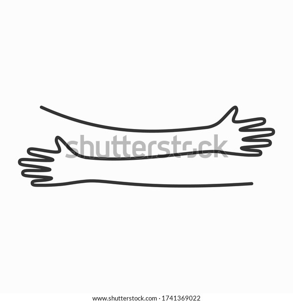 Hugging Hands Arm Embrace Relationship Hugged Stock Vector (Royalty ...
