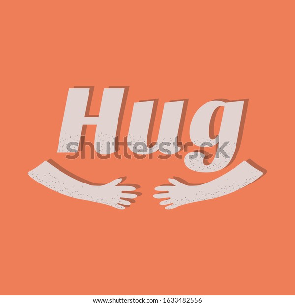 Hugs Poster Postcard Design Hands Hug Stock Vector (Royalty Free ...