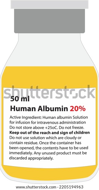 Human Albumin Infusion 20 Solution Vector Stock Vector (Royalty Free ...