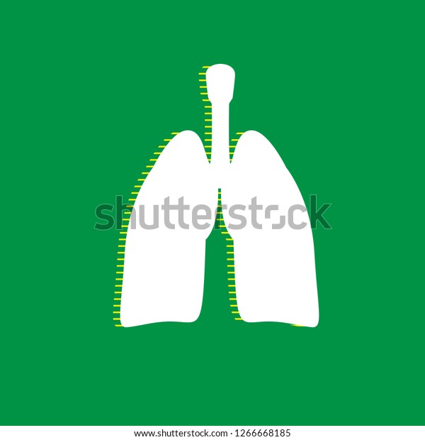 Human Anatomy Lungs Sign Vector White Stock Vector (Royalty Free ...