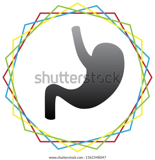 Human Anatomy Stomach Sign Vector Black Stock Vector (Royalty Free ...