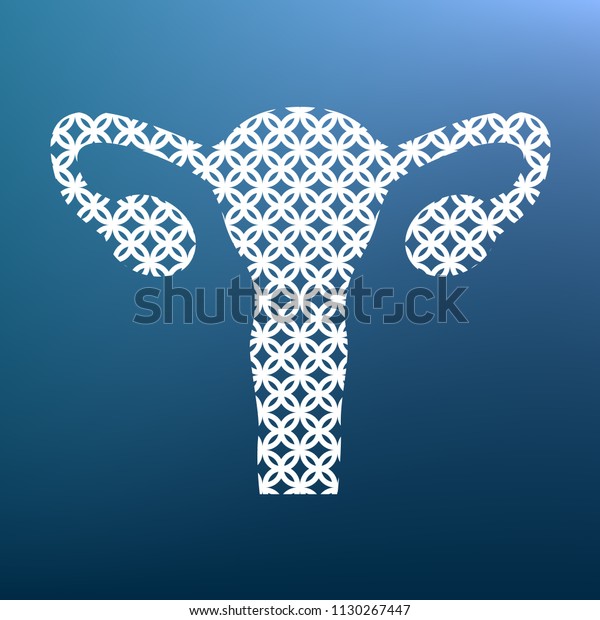 Human Anatomy Uterus Sign Vector White Stock Vector (Royalty Free ...