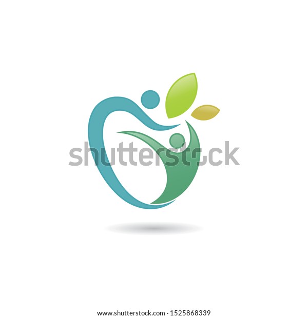 Human Apple Heart Shape Logo Design Stock Vector (Royalty Free ...