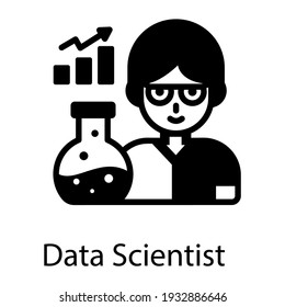 Human Avatar Chemical Flask Data Scientist Stock Vector (Royalty Free ...