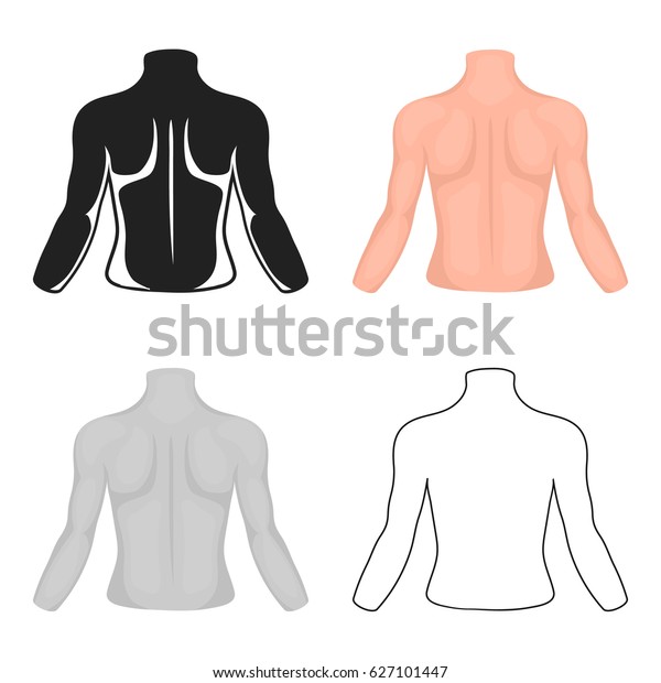 Human Back Icon Cartoon Style Isolated Stock Vector (Royalty Free ...