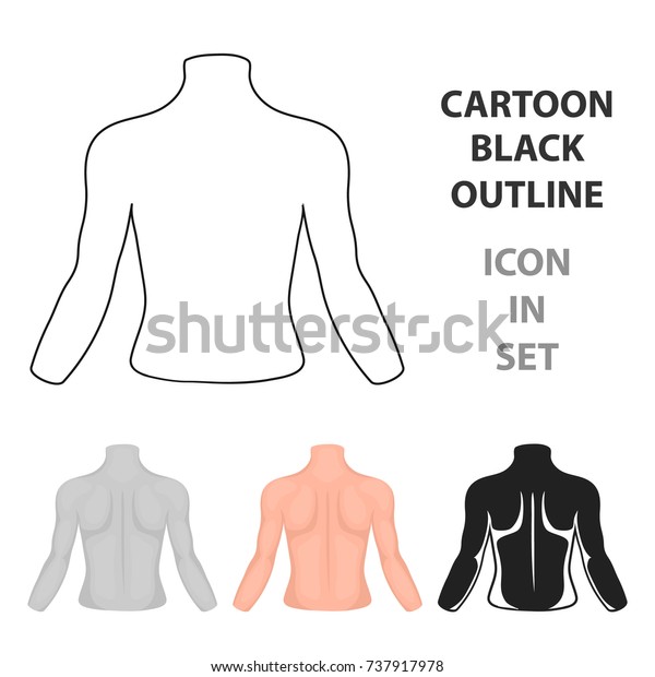 Human Back Icon Cartoon Style Isolated Stock Vector (Royalty Free ...