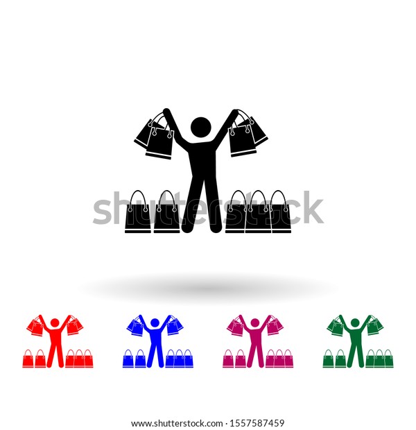 Human Bags Multi Color Icon Simple Stock Vector (Royalty Free ...