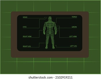 Corps humain, vue cyberpunk filaire, parties : image vectorielle de ...
