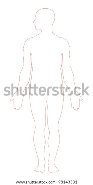 Human Body Outline Vector Illustration: เวกเตอร์สต็อก (ปลอดค่าลิขสิทธิ์ ...
