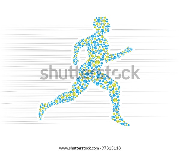 Human Body Running Scientific Presentation Stock Vector (Royalty Free ...