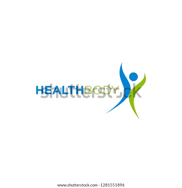 Human Body Shape Swoosh Style Logo Stock Vector (Royalty Free ...