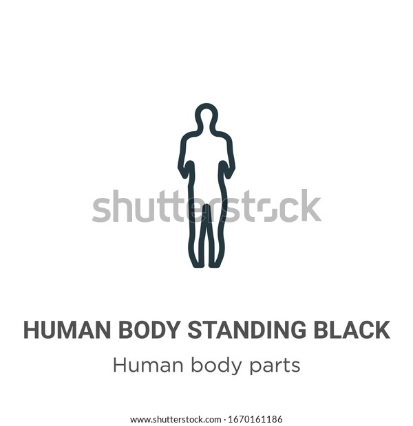 Human Body Standing Black Outline Vector Stock Vector (Royalty Free ...