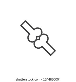 Human Bones Outline Icon Linear Style Stock Vector (Royalty Free ...