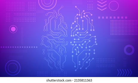 Human Brain Abstract Technology Background Vector Stock Vector (Royalty ...