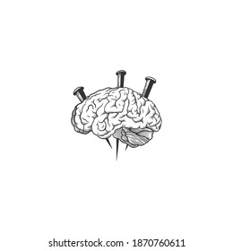 Hanging Brain Illustration Illustration Suicidal Thoughts: vector de ...