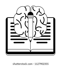 Human Brain Cartoon Black White Stock Vector (Royalty Free) 1127902355 ...