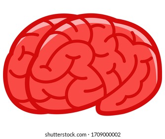Human Brain Cartoon Style Three Quarter Stock Vector (Royalty Free ...
