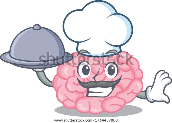 Human Brain Chef Cartoon Character Serving Stock Vector (Royalty Free ...