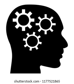 Human Brain Cogwheels Symbolising Technical Thinking Stock Vector ...