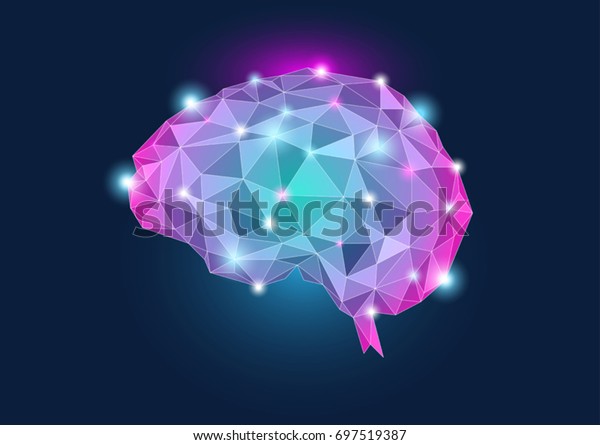 Human Brain Concept Illustration Purple Teal Stock Vector (Royalty Free ...