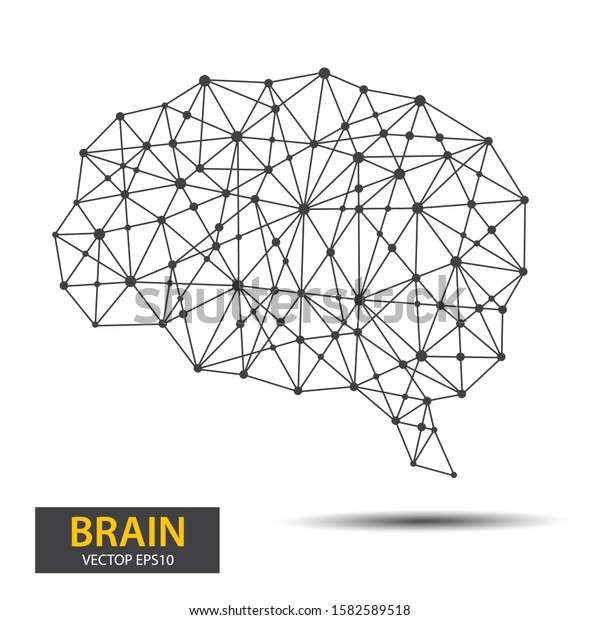 Human Brain Design Polygonal Art Style Stock Vector (Royalty Free ...