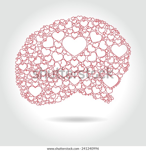 Human Brain Full Hearts Love Thinking Stock Vector (Royalty Free) 241240996