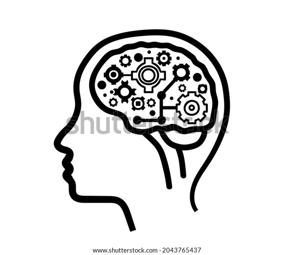 Human Brain Gears Head Symbol Vector Stock Vector (Royalty Free ...