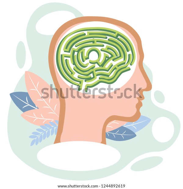 Human Brain Head Form Maze Labyrinth Stock Vector (Royalty Free ...