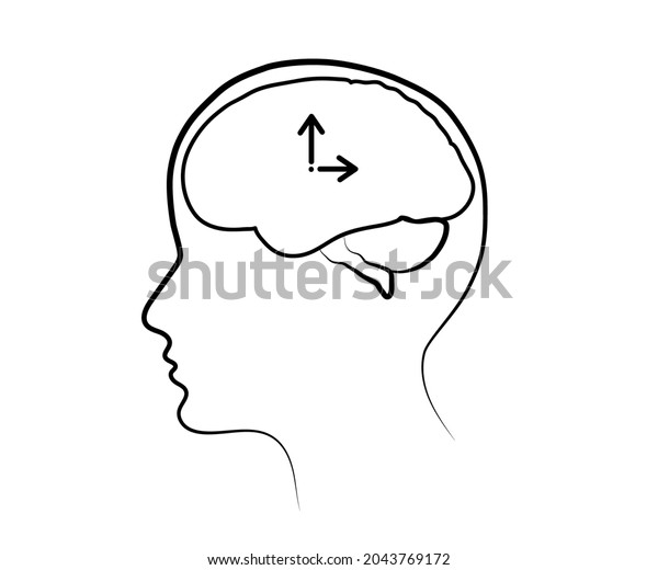 Human Brain Hour Hands Symbol Vector Stock Vector (Royalty Free ...