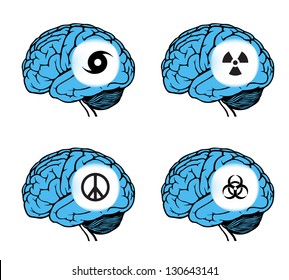 Human Brain Icons Signs Vector Illustration Stock Vector (Royalty Free ...