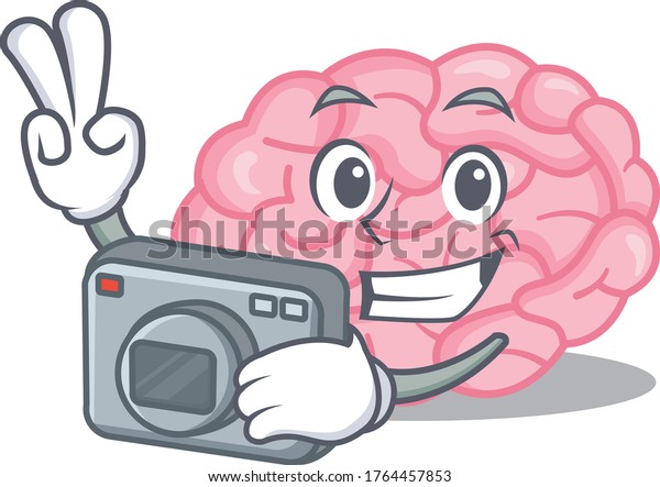 Human Brain Mascot Design Professional Photographer Stock Vector ...