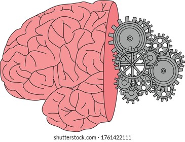 Human Brain Mechanism Stock Vector (Royalty Free) 1761422111