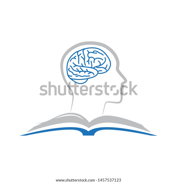Human Brain Open Book Logo Icon: стоковая векторная графика (без ...