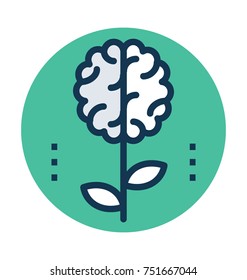Human Brain Plant Vector Illustration Stock Vector (Royalty Free ...