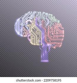 Human Brain Thinking Concept Multicolored Connections Stock Vector ...