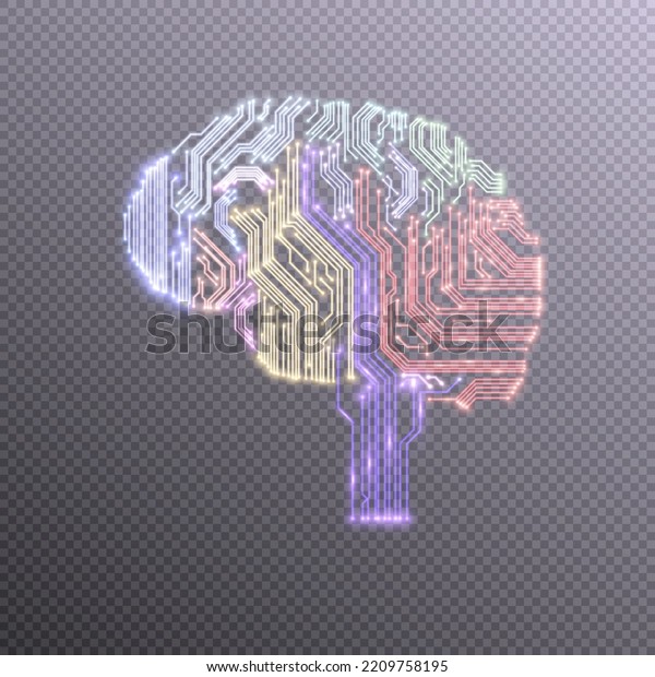 Human Brain Thinking Concept Multicolored Connections Stock Vector ...